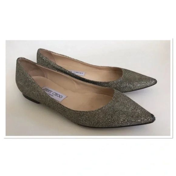 Jimmy Choo | Shoes | Jimmy Choo Alina Glitter Pointy Toe Flats | Poshmark